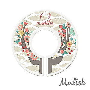 Modish Labels Baby Clothes Size Dividers, Baby Closet Organizers, Size Dividers, Baby Closet Organizers, Closet Dividers, Clothes Organizer, Nursery, Girl, Woodland, Deer, Boho, Flowers, Tan (Baby)