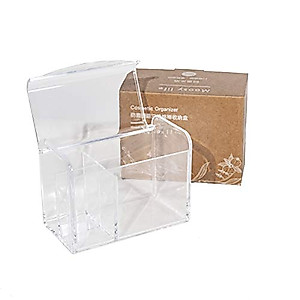 Moosy Life Acrylic Bathroom Organizer, Cotton Ball Holder, Cotton Pad and Cotton Swab