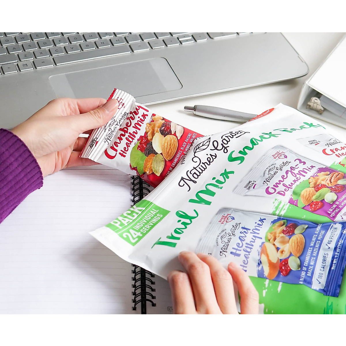 Nature's Garden Healthy Trail Mix Snack Packs – Mixed Nuts, Heart Healthy Nuts, Omega-3 Rich, Cranberries, Pumpkin Seeds, Perfect For The Entire Family – 28.8 Oz Bag (24 Individual Servings)