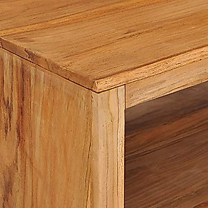 QJBSAVVA Coffee Table 31.5"x31.5"x15.7" Solid Teak Wood,Center Table Low Table Folding Table Entrance Table Suitable for Meeting Rooms, Reception Rooms, Offices