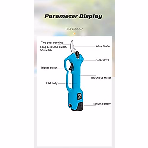 ATAAY 16.8VCordless Pruner Lithium-ion Pruning Shear Efficient Scissors Bonsai Electric Tree Branches Garden Tools Electric