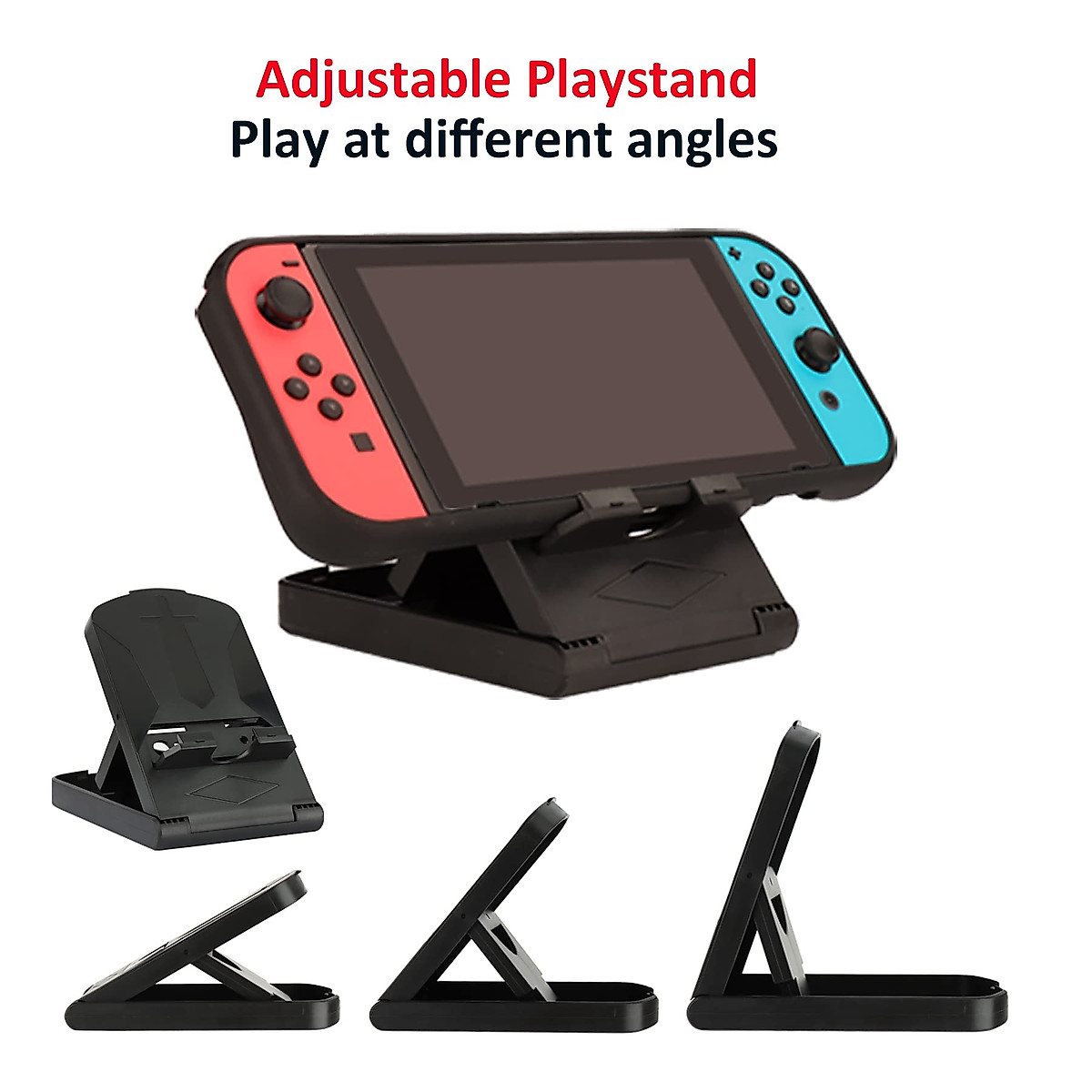 Switch Accessories Bundle for Nintendo Switch Games, Kit with Carrying Case, Steering Wheels, Screen Protectors, Charging Dock, Grips, Caps (23 in 1)