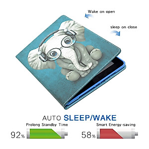 Fire HD 8 & 8 Plus Tablet Case 2020 (10th Generation Only), PU Leather Stand Cover Case with Auto Wake/Sleep, Not Fit All-New Fire HD 8 Tablet 2022 Release 12th Generation, Elephant