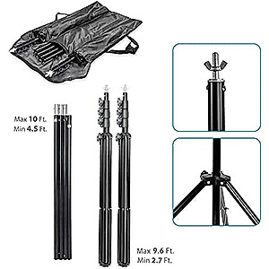 LimoStudio 10 x 9.6 ft. Heavy Duty Backdrop Stand / 10 x 20 ft. Green Background Screen / 700W Continuous Output Umbrella Lighting Kit, AGG408