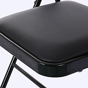 Karl home 6 Pack Black Folding Chairs with Padded Seats for Outdoor & Indoor, Portable Stackable Commercial Seat with Steel Frame for Events Office Wedding Party, 330lbs Capacity