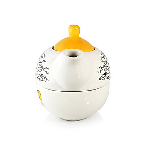 Naruto Shippuden Tea Cup Set 2 with Teacup and Kettle | 15 Oz TeaCup Featuring The Nine-Tail Fox “ Kurama” | Anime | Kitchen Deco | Naruto Tea Cup Set | Officially Licensed | By Just Funky