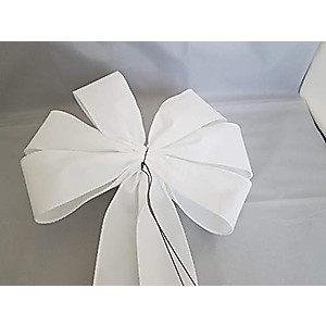 Large 10" Wired White Velvet Outdoor Wreath Bows