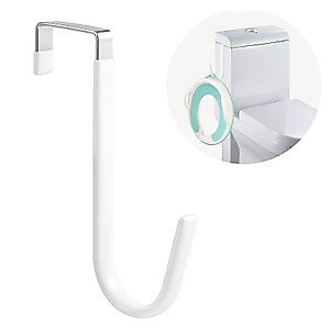 TOYMIS 1pc Potty Seat Hook, Potty Hook for Kids Z Shaped Door Hangers No Drill Multifunctional Over The Door Hooks for Hanging Potty Training Seat Toilet Tank Wardrobes Closets Cabinets (White)