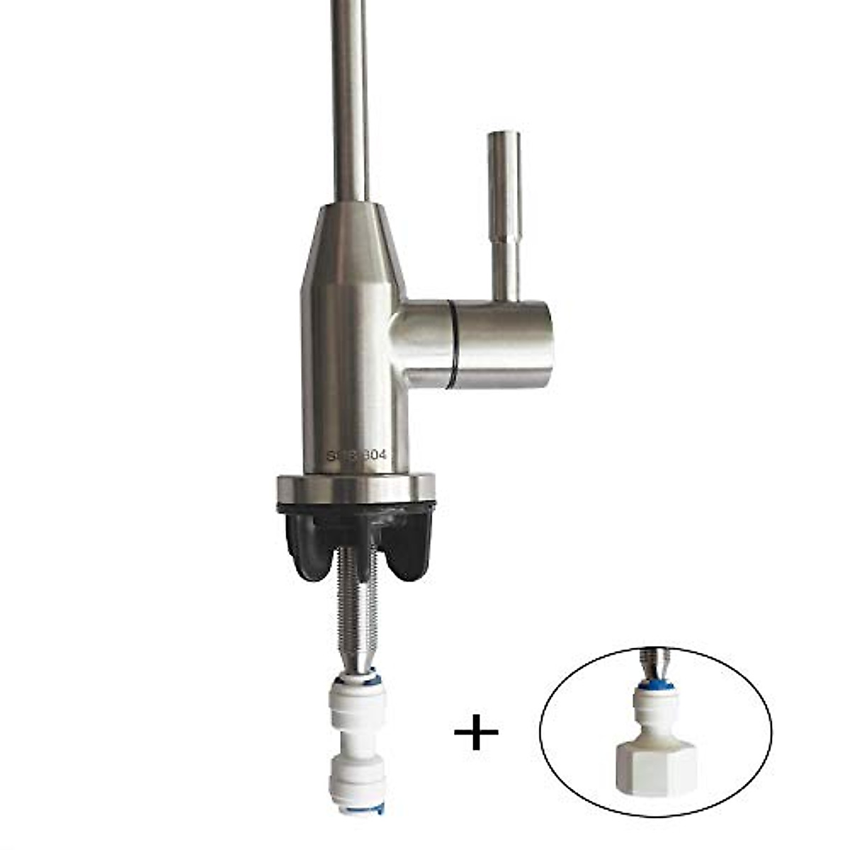 Drinking Water Faucet, Kitchen Sink Faucet Beverage Faucet for Drinking Water Purifier Filter Filtration System, 1/4-inch Tube, Lead-Free, Brushed Stainless Steel by KINGLEV