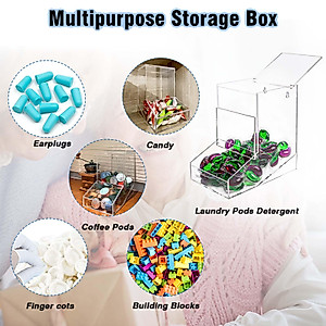 Gnjoyxuan Laundry Pods Container, Acrylic Candy Dispenser with 2 Lid, Dishwasher Pod Holder, Laundry Organization for Laundry Room, Home, kitchen, Office Used- Stand or Wall Mount