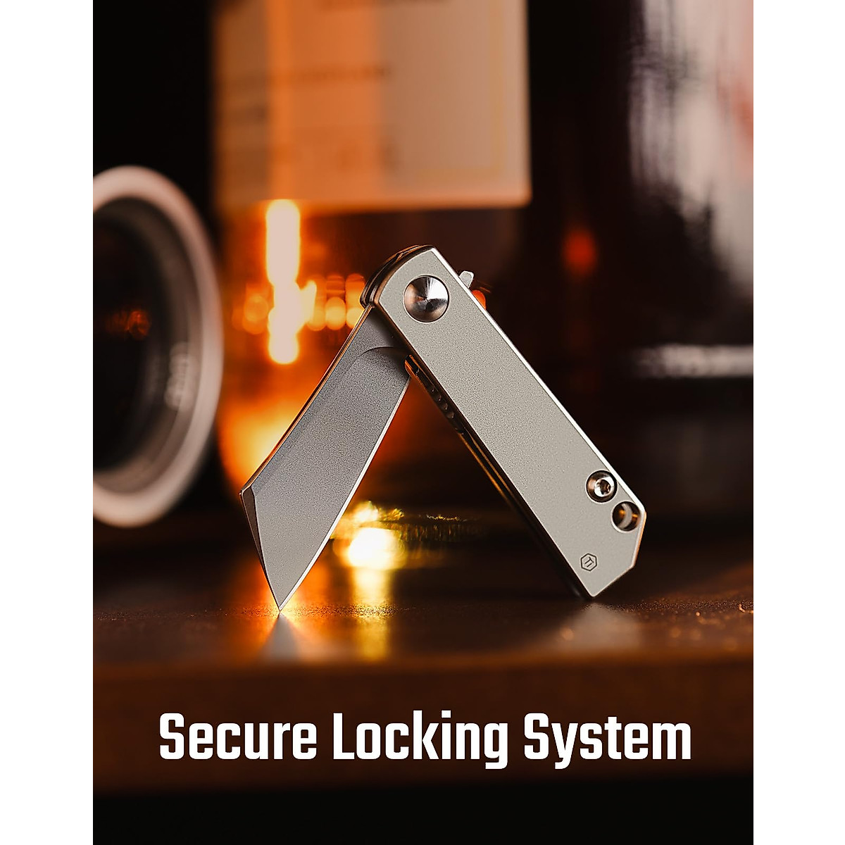 KeyUnity KK10XS Titanium Flipper Folding Pocket Knife with Liner Lock, Pocket Clip for Every Day Carry