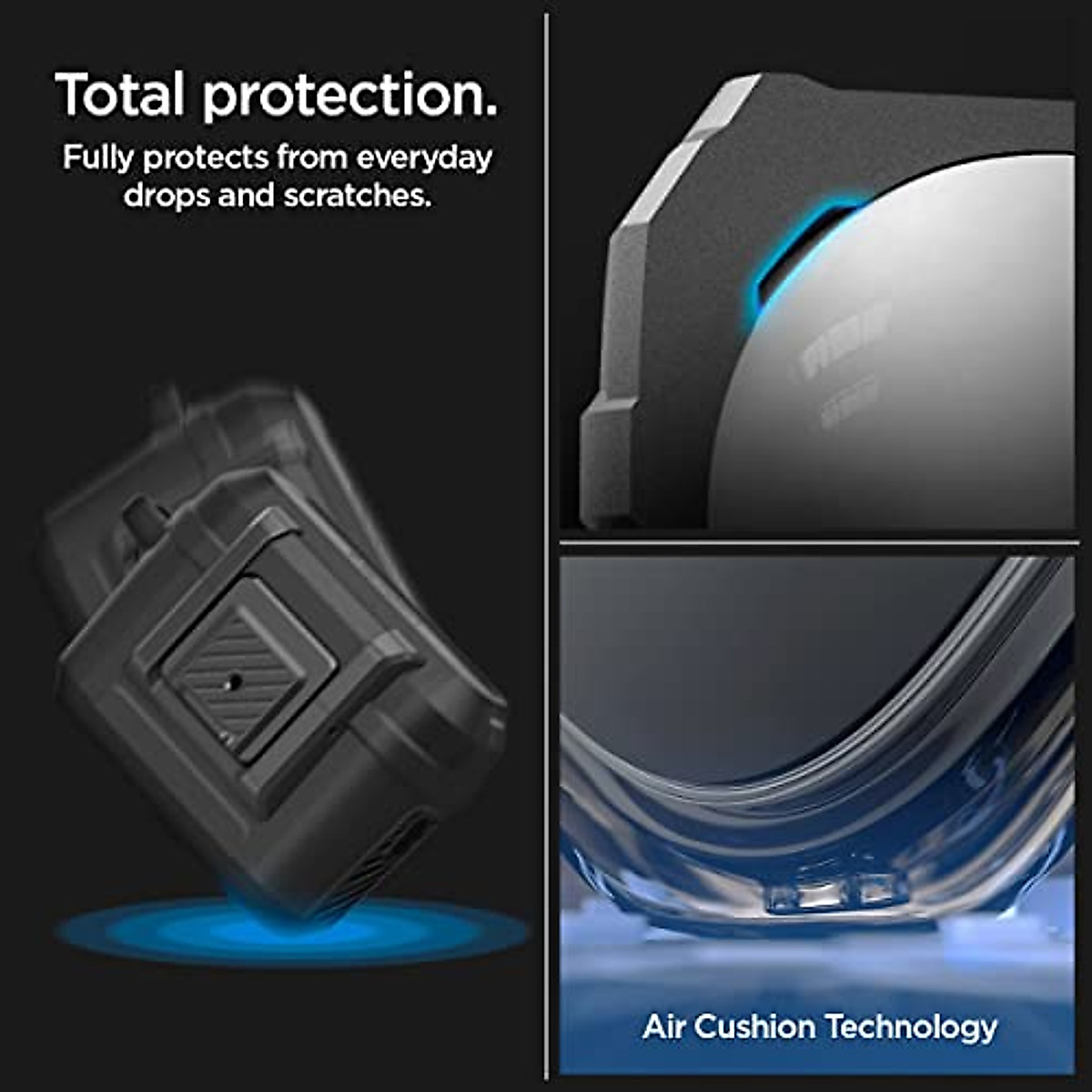 Spigen Lock Fit Designed for AirPods Pro 2nd Generation Case (USB-C/Lightening Cable) with Secure Lock Clip - Black