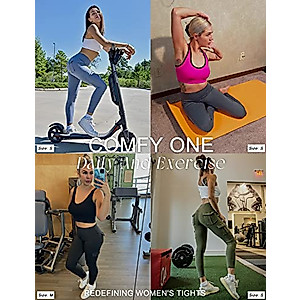 COMFY ONE Cargo Leggings with Pockets for Women High Waisted Elastic Yoga Workout Lounge Pants Dark GrayXL