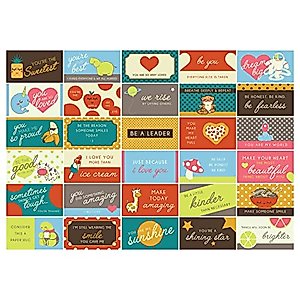 GSM Brands Lunch Box Notes for Kids - 60 Pack - Motivational Cards to put Love and Jokes in your Child's Lunch Box Bags - 30 Different Designs
