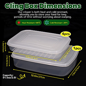 5 Pack Bacon Container for Refrigerator Airtight, Stackable Deli Meal Prep Containers with Lid, Bacon Keeper Holder Saver Box, Plastic Cold Cuts Storage Container Freezer Fridge (Rectangular)