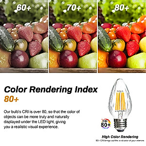 BRIMAX F15 6W Led Porch Light Bulbs Outdoor, Equivalent 60W Incandescent Bulb, E26 Medium Base Dimmable 2700K Warm White Flame Wrinkle Glass, LED Post Bulbs for Ceiling Fan and Lantern Lamp, 4Pack