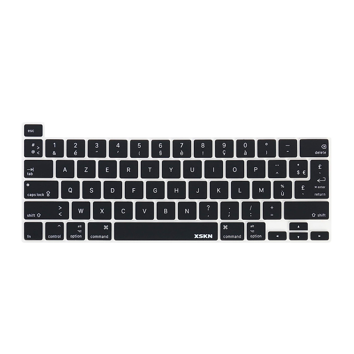 XSKN French Language Black Silicone Keyboard Cover Skin for Touch Bar Models 2019 New MacBook Pro 16 inch A2141 2020 New MacBook Pro 13.3 inch A2251 A2289 A2338 M1 Keyboard US & EU Common Version