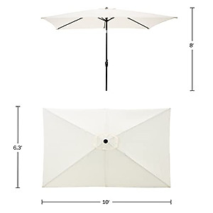 Pure Garden 50-LG1277 Rectangular Patio Umbrella, Beige
