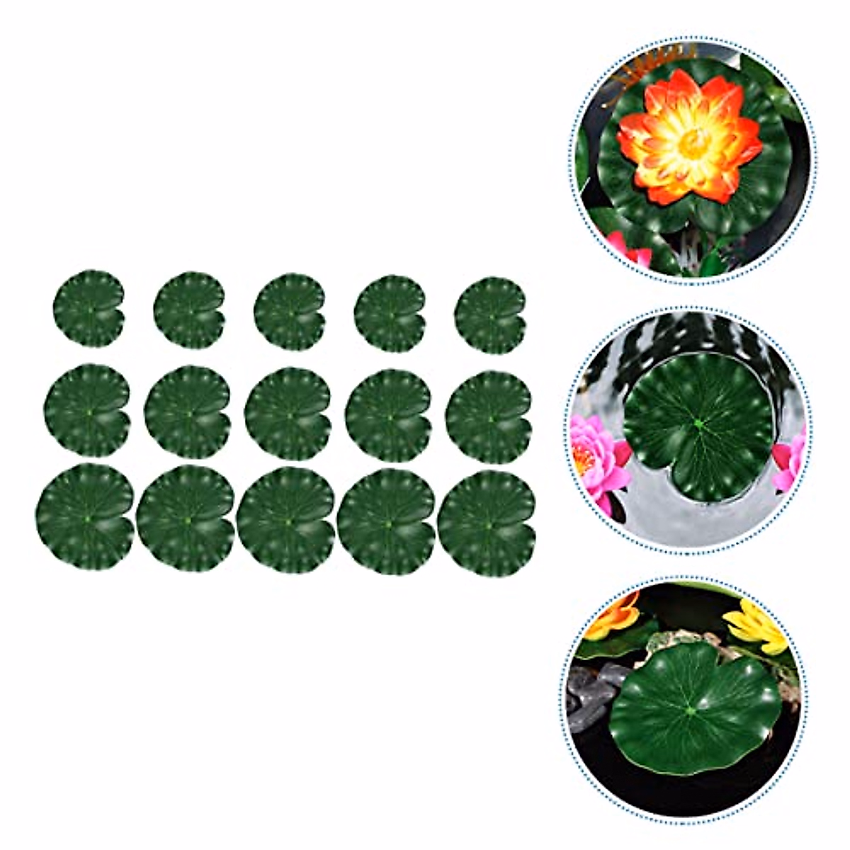 Totority 15pcs Simulated Lotus Leaf Artificiales para Artificial Plants Leaf Decor Artificial Foliage Stem Artificial Pond Plants Lilly Pads Fish Tank Ornament Photo Props