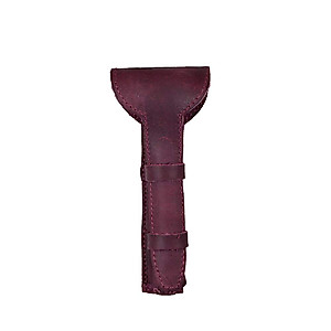 Hide & Drink, Leather Double Edge Safety Razor Protective Case, Shaving Travel Pouch, Handmade (Sangria)