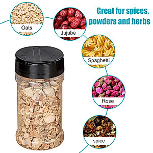 Spice Bottles, Dabacc 20Pcs 7oz Clear Plastic Container Jars with Lids Labels for Kitchen Storing Spice Powders Dry Goods Peanut Butter BPA free