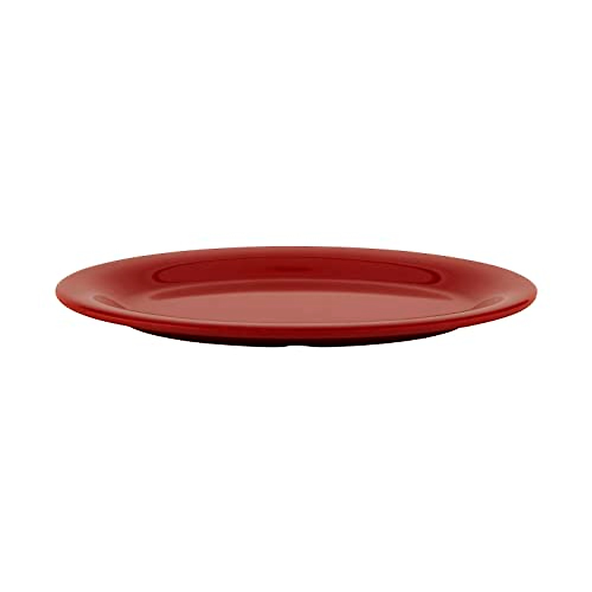 G.E.T. OP-950-RSP-EC Melamine Oval Serving Platter / Dinner Plate, 9.75" x 7.25", Red (Set of 4)