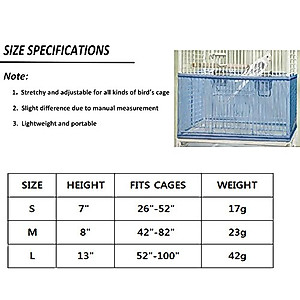 Bonaweite Mesh Bird Seed Catcher, Birds Cage Net Cover, Soft Nylon Skirt with Adjustable Drawstring