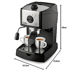 DeLonghi EC155 15 Bar Espresso and Cappuccino Machine, Black