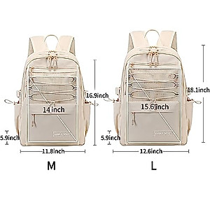Verdancy Kawaii Backpack for Teens School College Students Travel Checkered Aesthetic Bookbag Schoolbag Casual Daypack (White, Small-Fit 14" Laptop)