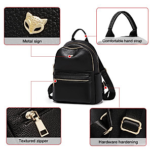 FOXLOVER Genuine Leather Backpack for Women Fashion Convertible Travel Bags Ladies Shoulder Bag College Daypack Small Purses