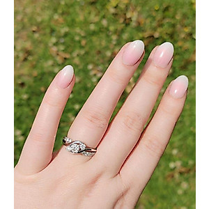 Molioaki 1 Carat (ctw) D-VVS1 moissanite engagement rings for women Platinum Plated Silver ring moissanite rings-Y7.5