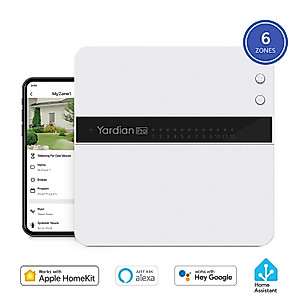 Aeon Matrix Yardian Pro Smart Sprinkler Controller 6 Zone - Control Buttons, Apple HomeKit, Alexa, Google Assistant and Home Assistant Compatible, Enhanced Wi-Fi, RJ45, Level VI Worldwide Power Supply