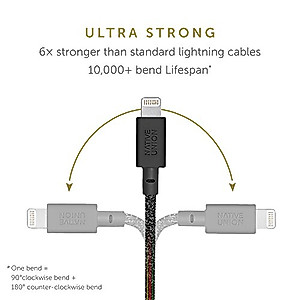 Native Union BELT Cable XL - 10ft Ultra-Strong Reinforced [MFi Certified] Durable Lightning to USB Charging Cable with Leather Strap compatible with iPhone 14, iPhone 13, iPhone 12 and Earlier(Cosmos)