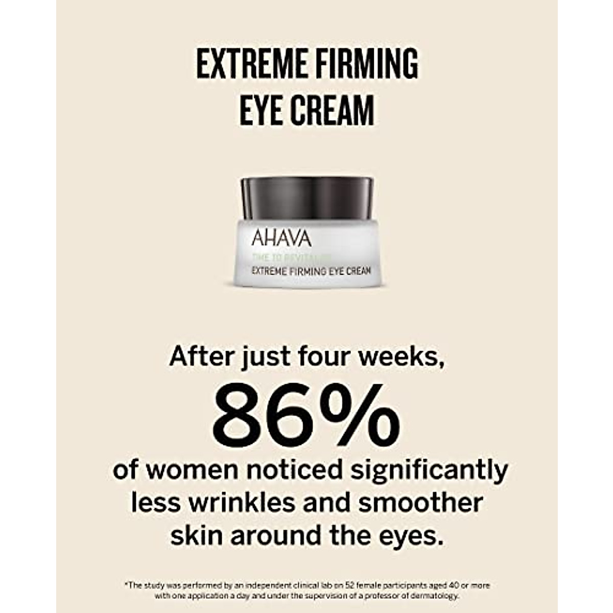 AHAVA Extreme Firming Eye Cream - Firms, Hydrates, Smoothes & Reduce Wrinkles of Eye Area, Enriched with Extreme Complex, Exclusive Dead Sea Osmoter, Peptides, Hyaluronic Acid & Shea Butter, 0.5 Fl.Oz
