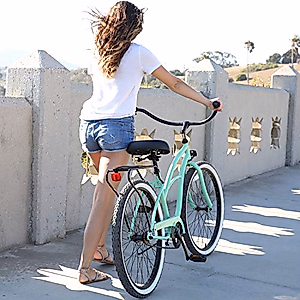 sixthreezero Around The Block Women's Beach Cruiser Bike, Hybrid Bicycle with Rear Rack