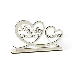 Custom Mr And Mrs Family Name Sign Personalized Sweetheart Wedding Table Decor Last Name Sign for Wedding Anniversary Wedding Keepsakes | Table Centerpiece Wedding Sign Wedding Gift for Bride Groom