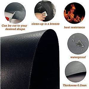 liboyixi Grill Mat Set of 5-Non-Stick BBQ Grill Mats, Reusable, and Easy to Clean - Works on Electric Grill Gas OutdoorCharcoal BBQ，Baking Mats - 15.75 x 13-Inch, Black