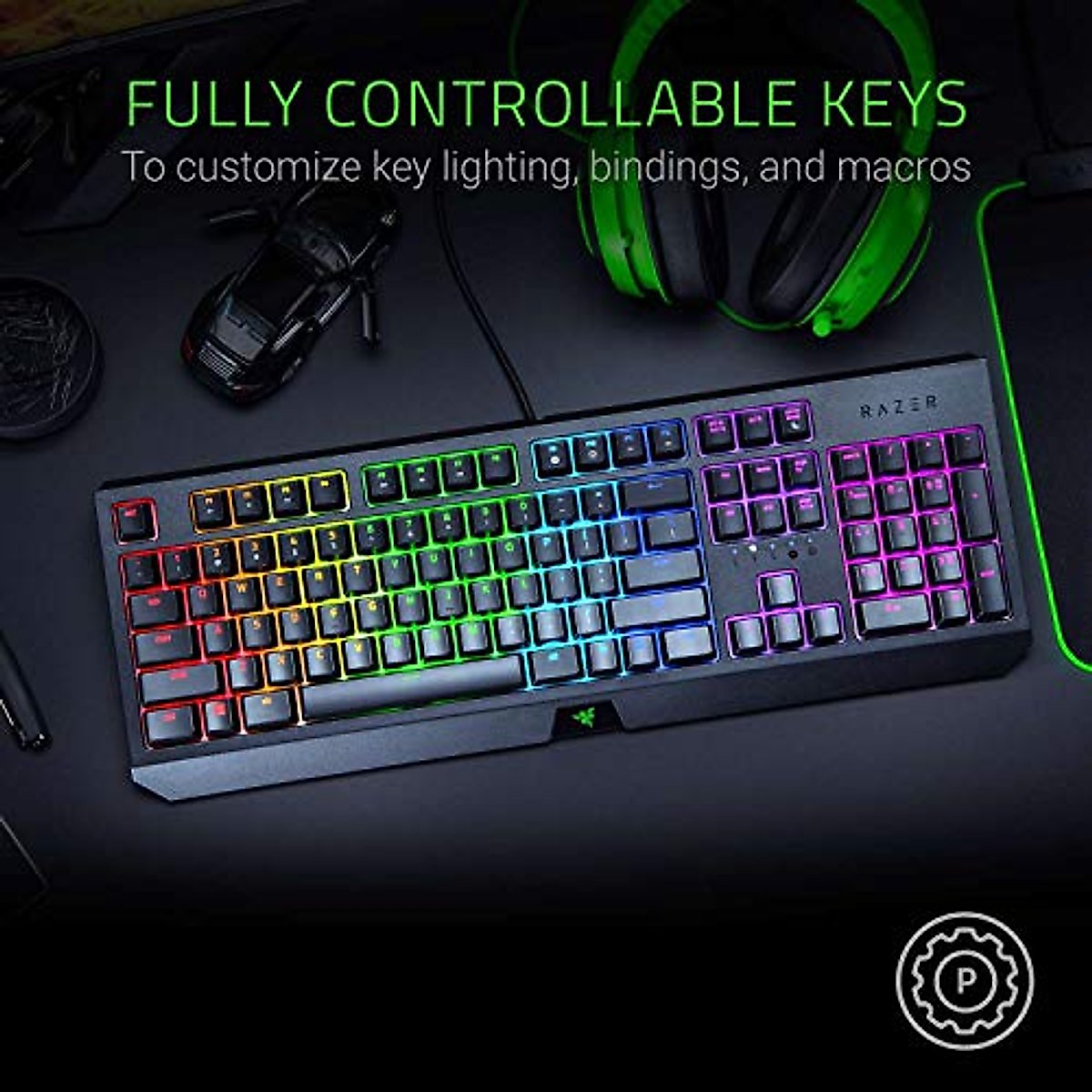 Razer BlackWidow Mechanical Gaming Keyboard: Green Mechanical Switches, Tactile & Clicky, Chroma RGB Lighting, Anti-Ghosting, Programmable Macro Functionality