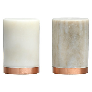 Creative Co-Op Marble Salt and Peper Shakers (Set of 2)