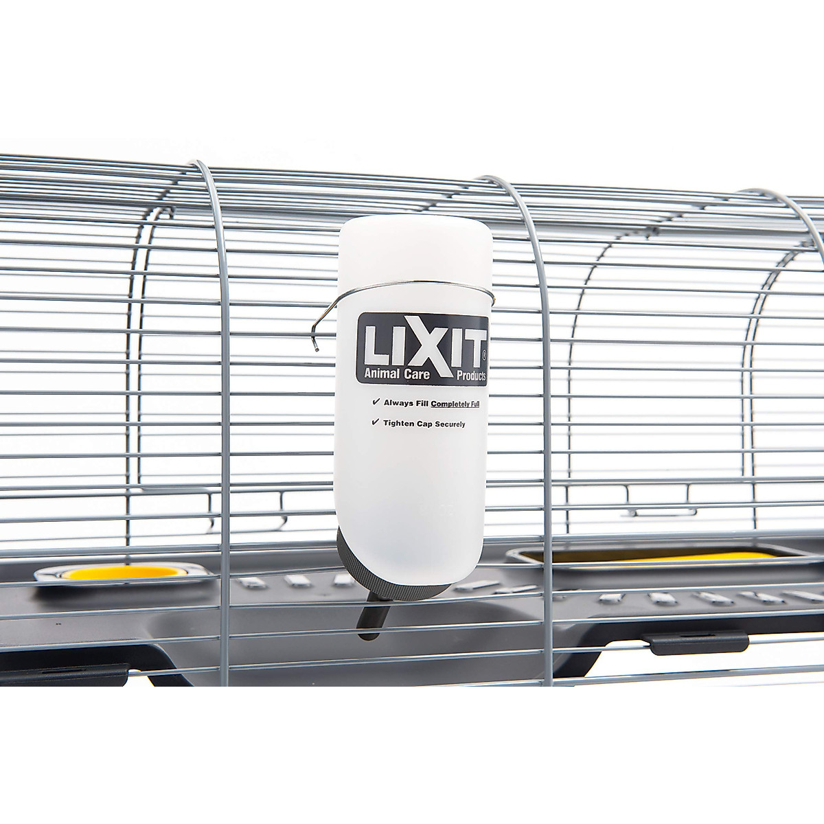 Lixit Wide Mouth BPA-Free Cage Water Bottles for Rabbits, Ferrets, Guinea Pigs, Rats, Chinchillas, Hamsters, Mice, Hedgehogs, Gerbils and Other Small Animals. (Translucent, 8 Ounce Pack of 2)