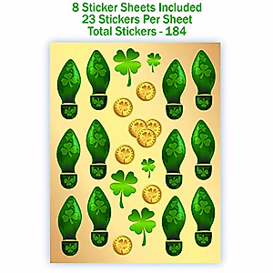 Colonel Pickles Novelties Leprechaun Footprints – Floor Decals 184 Ct - St Patrick’s Day Decorations - 48 Sets of Footprint Stickers