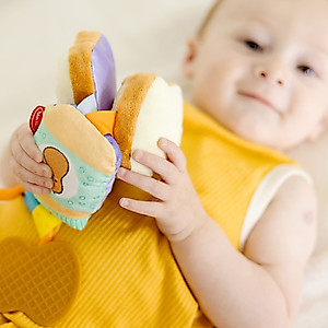 Melissa & Doug Multi-Sensory PB&J Take-Along Clip-On Baby Toy | Sensory Toy for Infants | Developmental Toy for Toddlers | 0+ | Gift for Baby Boys or Baby Girls