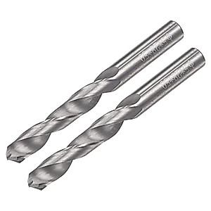 uxcell Solid Carbide Drill Bits, 5mm C2/K20 Tungsten Carbide Jobber Drill Bits Straight Shank Drilling Tool for Stainless Steel Aluminum Iron Metal Plastic 2pcs