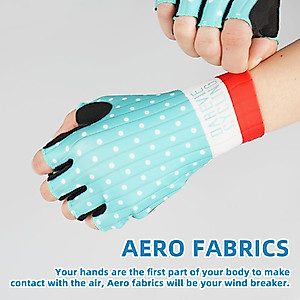 Darevie Cycling Gloves, Shock-Absorbing Half Finger Biking Gloves, Breathable Half Finger Bicycling Gloves, Anti-Slip Shockproof Gel Padded Mountain Bike Gloves for Man, Woman (Blue-White, M)