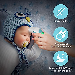 Relief Care Digital Forehead and Ear Thermometer for Adults, Infants, Children - Dual Mode, Infrared Thermometer with Fever Alarm - Accurate Quick Read Digital Thermometer for Adults and Kids