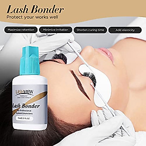 LASHVIEW Lash Bonder for Eyelash Extension,Lash Sealant,Glue Accelerator,Super Bonder Longer Retention,Low Irritation, Water Oil Proof,Increase Lash Retention by up to 30% (15ml)
