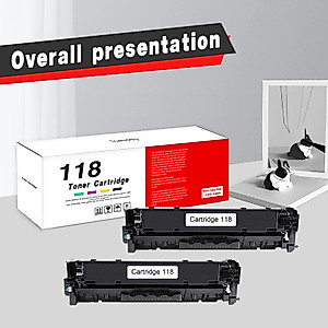 (1C+1Y+1M+2BK) Cartridge 118 Toner Cartridge Replacement for Canon 118 MF8380Cdw MF8350Cdn/Cn/C LBP7200C/Cd/Cn/Cdn LBP7210Cdn LBP7600C LBP7660Cdn Printer Toner.