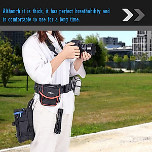 VisionKids Multi-Function Utility Belt Camera Waist Belt Adjustable 8XD-Rings for Hanging Tripod, Flashlight, Water Bottle or Photography Accessories Fit for Outdoor Photographer Universal Pack Strap