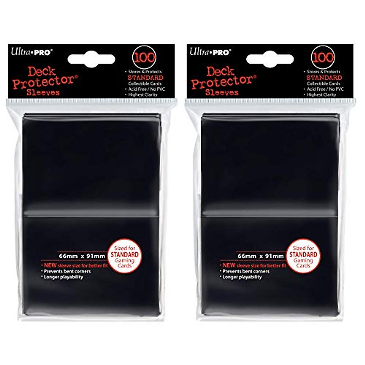 Ultra Pro Deck Protector Sleeves for Standard Size Cards | Black | 200-Count
