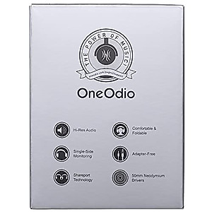 OneOdio Over Ear Headphone, Wired Bass Headsets with 50mm Driver, Foldable Lightweight Headphones with Share Port and Mic for Recording Monitoring Mixing Podcast Guitar PC TV (Light Blue)